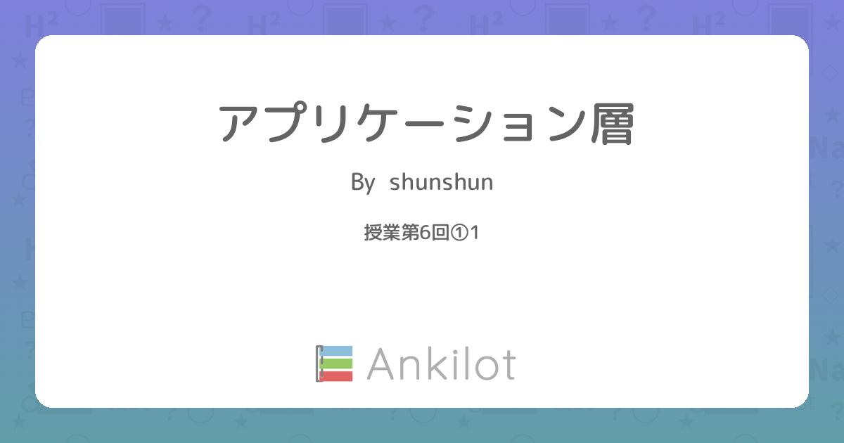 アプリケーション層 - Ankilot