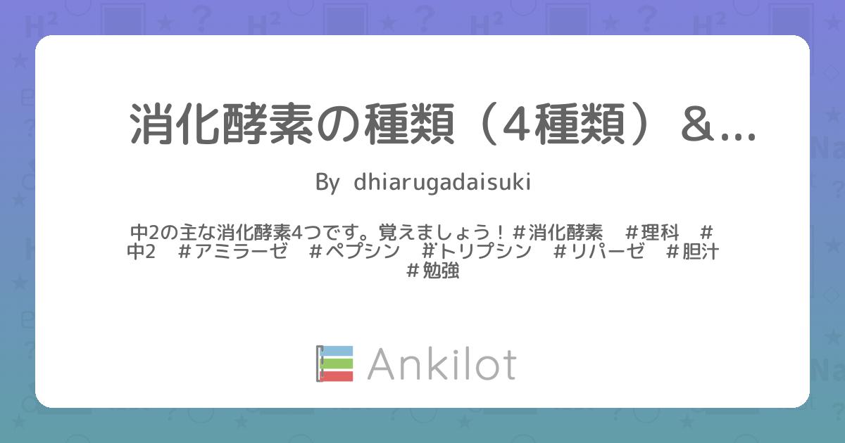 消化酵素の種類（4種類）＆胆汁 - Ankilot