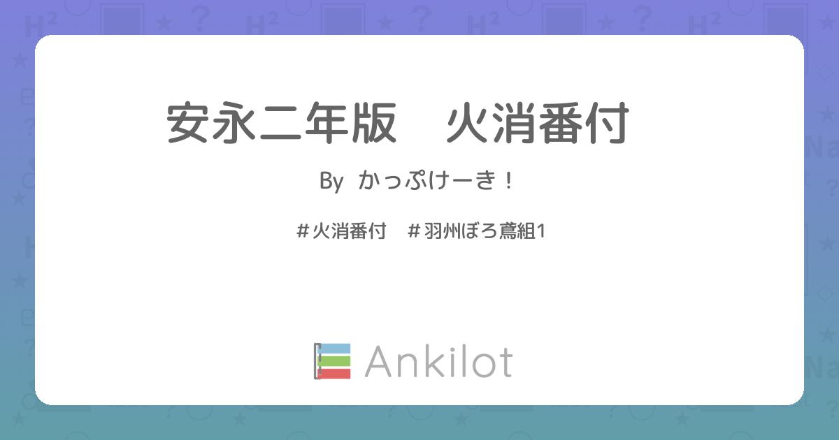 安永二年版 火消番付 - Ankilot