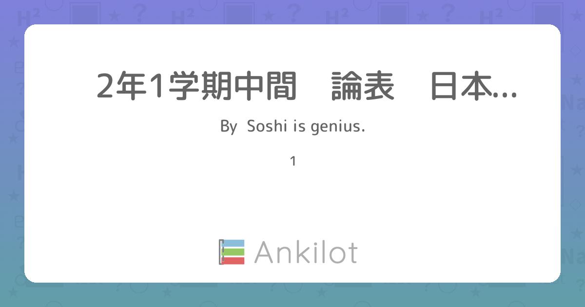2年1学期中間 論表 日本語→英語 ② - Ankilot