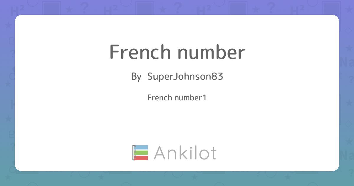 French number - Ankilot